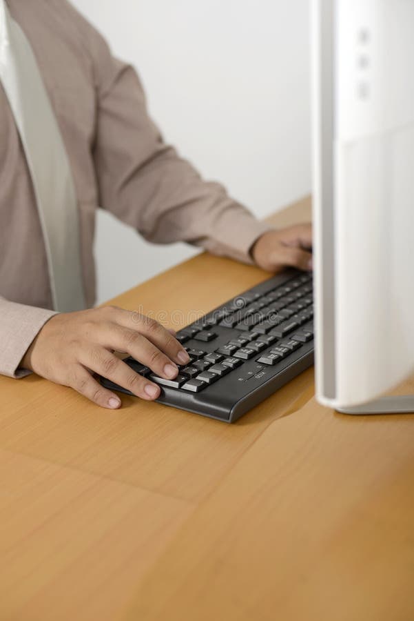 Business Man Typing with Keyboard Stock Photo - Image of finger ...