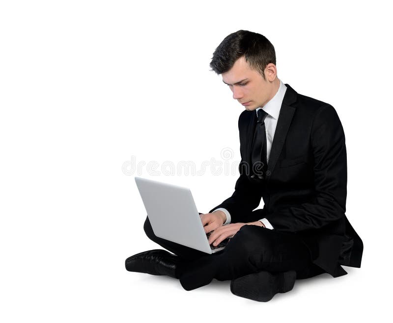 Business man typing laptop stock image. Image of adult - 55937691