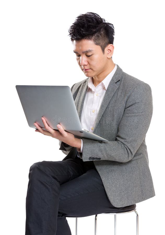Business man use laptop stock photo. Image of adult, person - 41211524
