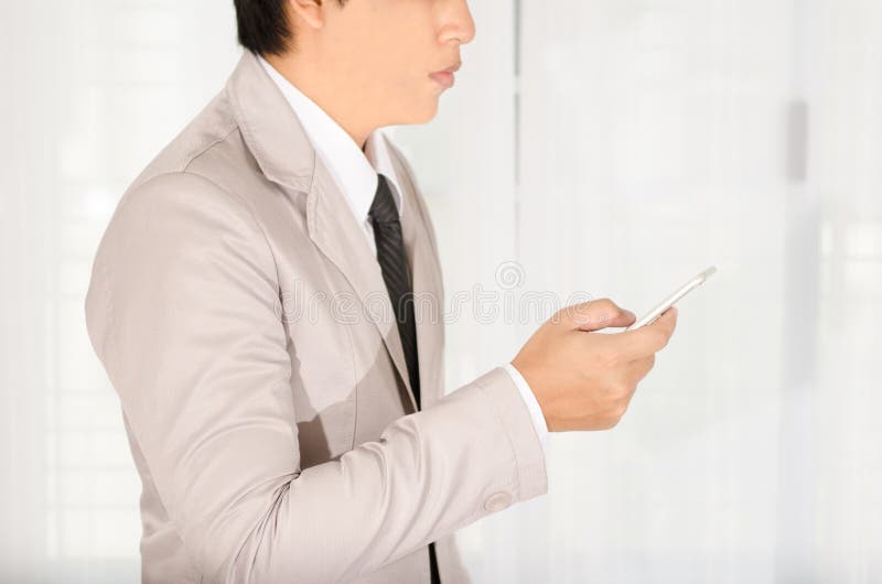 Business Man Use a Smart Phone for Business Stock Photo - Image of call ...