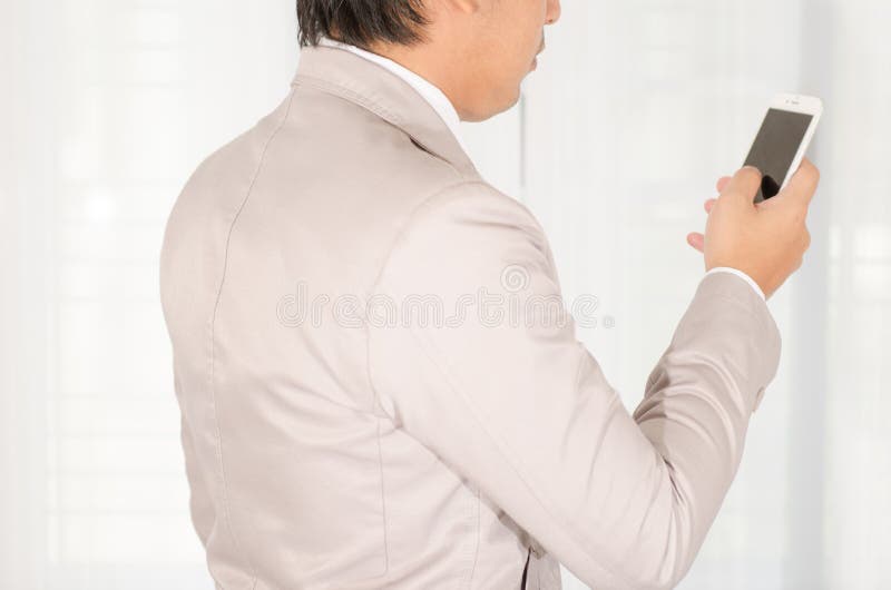 Business Man Use a Smart Phone for Business Stock Image - Image of ...