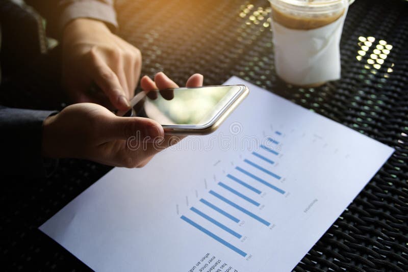 Business Man Used Mobile Phone for Business Stock Photo - Image of ...