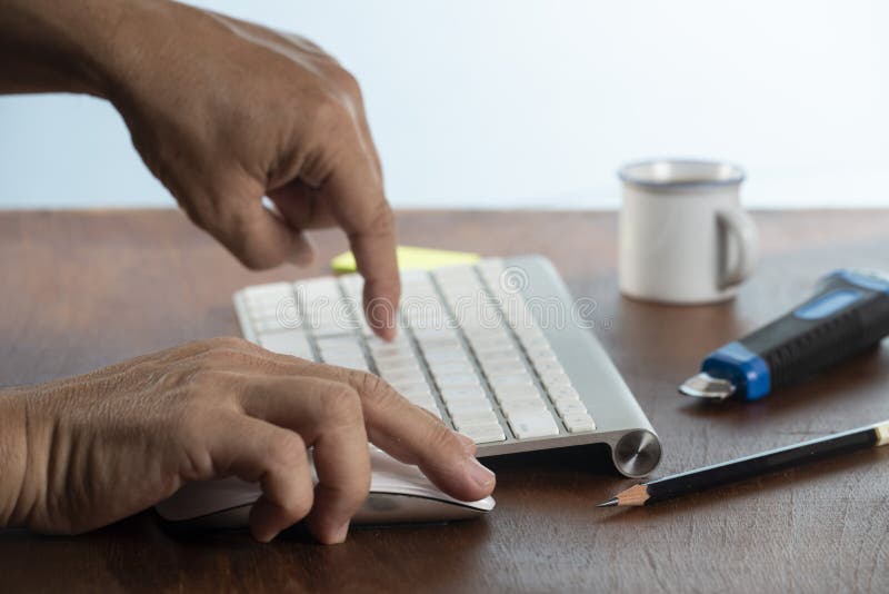 Business Man Using Computer Stock Image - Image of human, holding ...