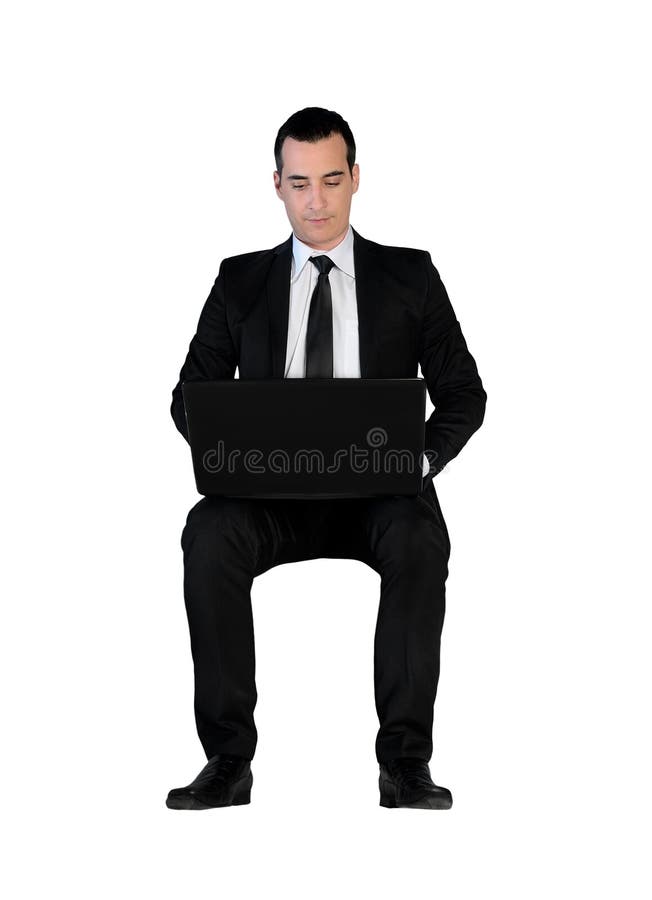Business Man Using Computer Stock Image - Image of profile, business ...