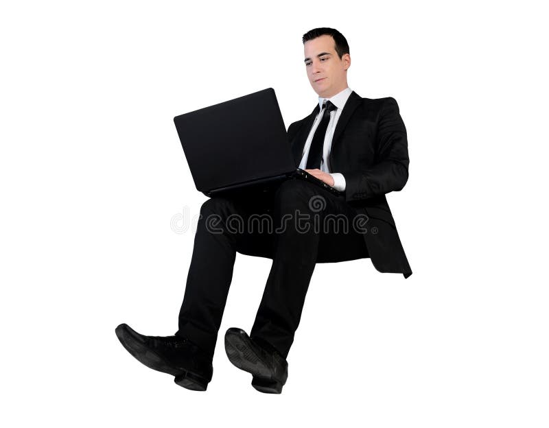 Business Man Using Computer Stock Image - Image of comfortable, office ...