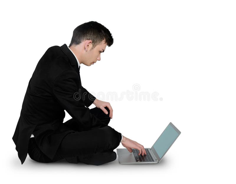Business Man Using Computer Stock Image - Image of relax, notebook ...