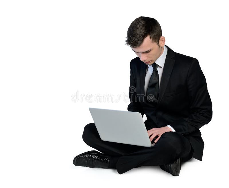 Business Man Using Computer Stock Image - Image of business, employee ...
