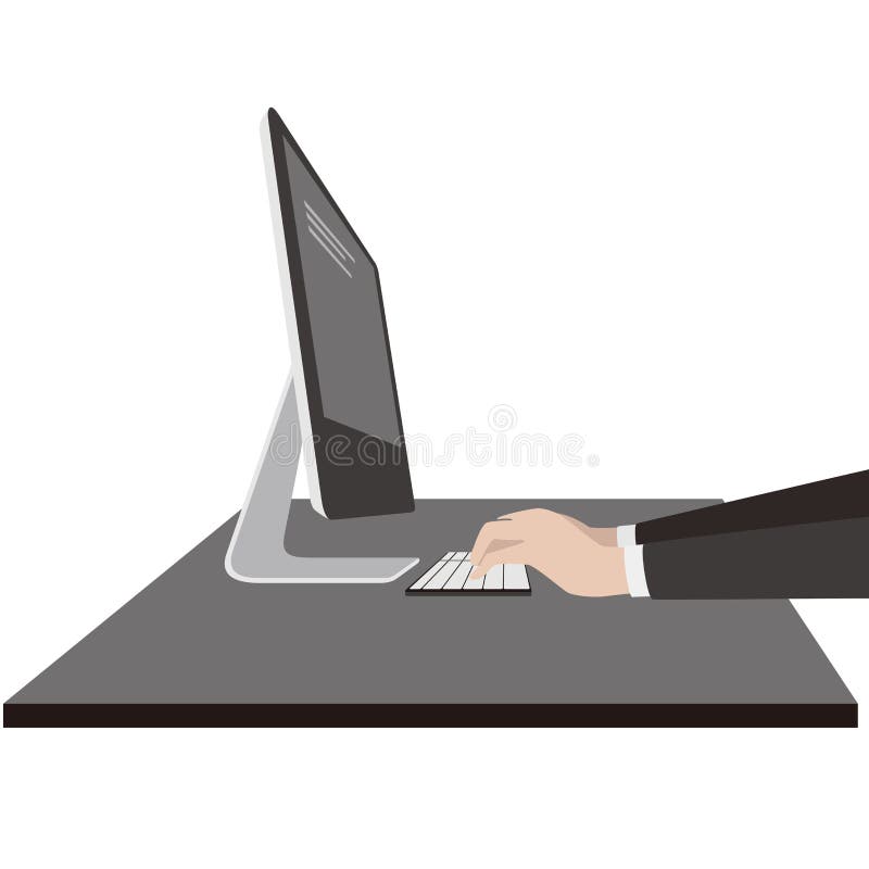 Business Man Using the Computer, Vector Illustration Stock Vector ...