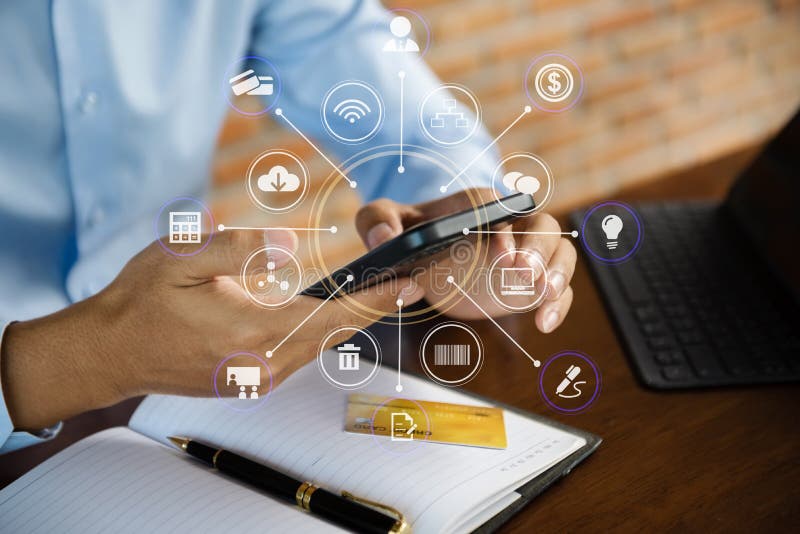 Business Man Using Digital Tablet Analyzes Business Data, Busy Working ...