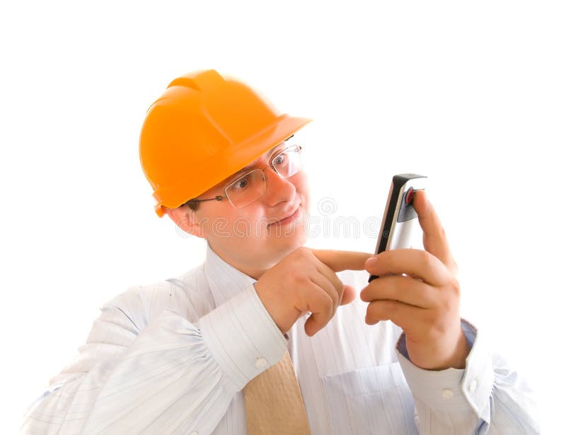 Business Man Using Mobile Phone Stock Image - Image of finger, engineer ...