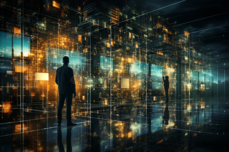 Business Man Using Modern Computer for Digital Marketing and Internet ...