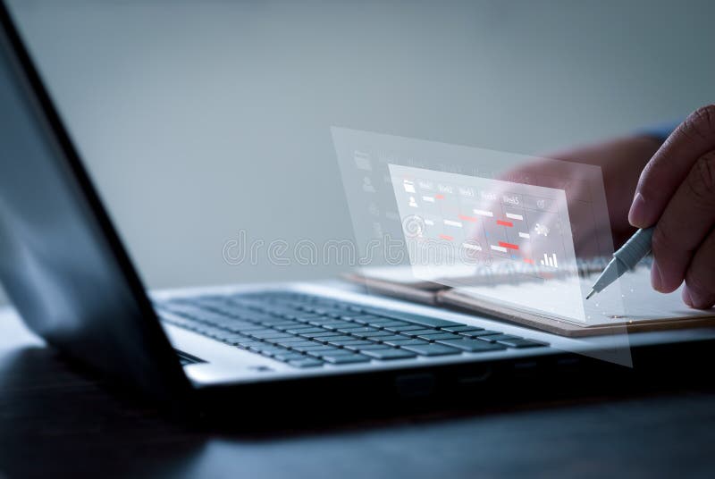 Business Man Using a Pen To Write an Effective Corporate Document Work ...