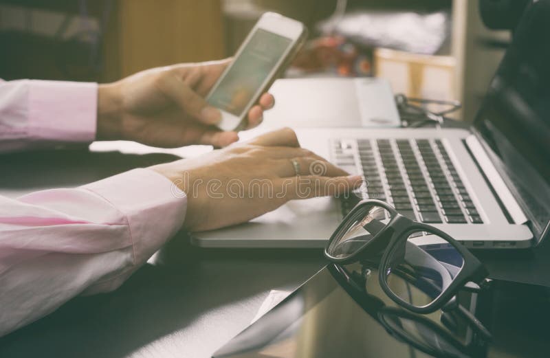 Business Man is Using Phone To Communicate Stock Photo - Image of ...