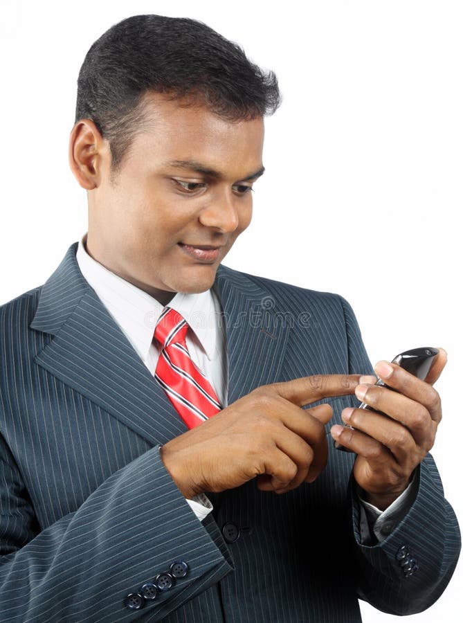 Business Man Using Smartphone Stock Image - Image of business, reading ...