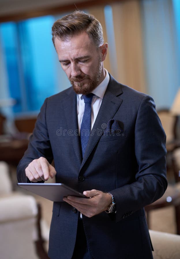 Business Man Using Tablet Computer Stock Photo - Image of computer ...