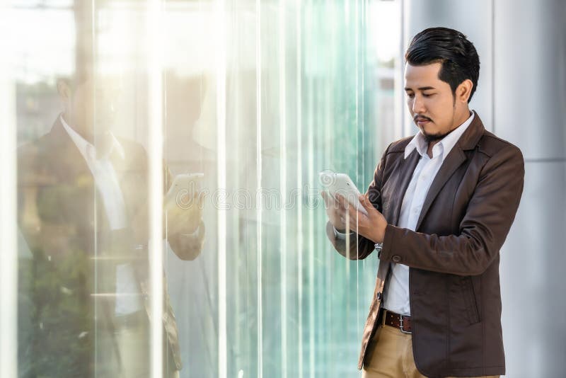 Business Man Using Tablet in Office Stock Photo - Image of business ...