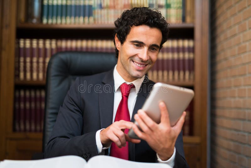 Business Man Using a Tablet Stock Photo - Image of leader, male: 69491732