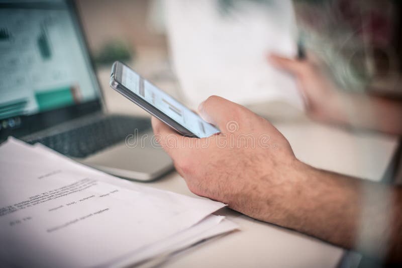 Business Man Using Technology . Stock Image - Image of communication ...