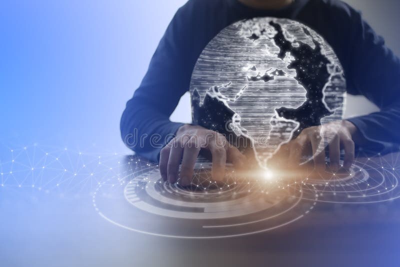 Business Man Using Virtual Reality in Metaverse Technology To ...