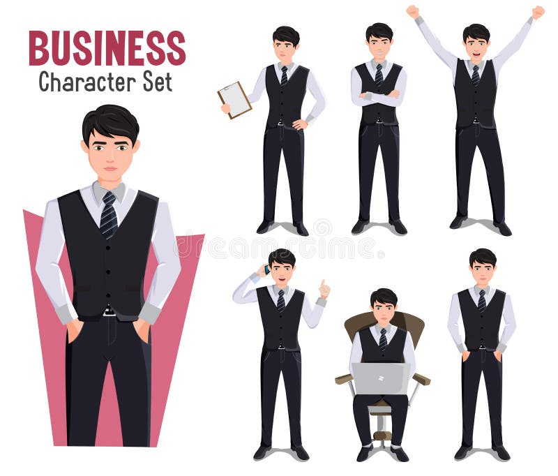 Businessman Character Creation Kit Vector Set. Business Man Characters ...