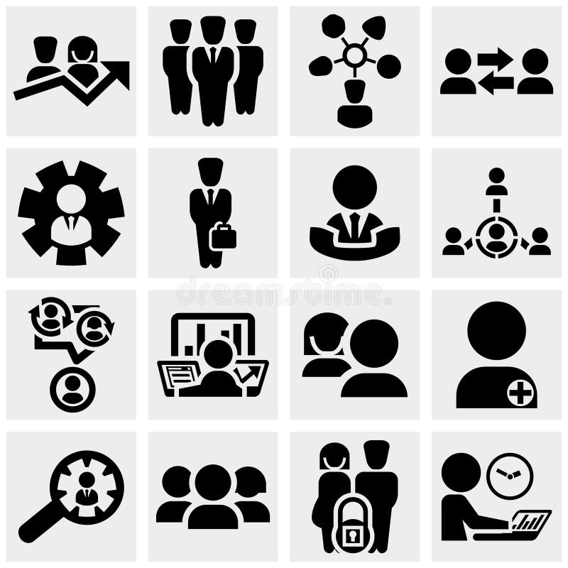Working on Computer Vector Icons Set on Gray Stock Vector ...