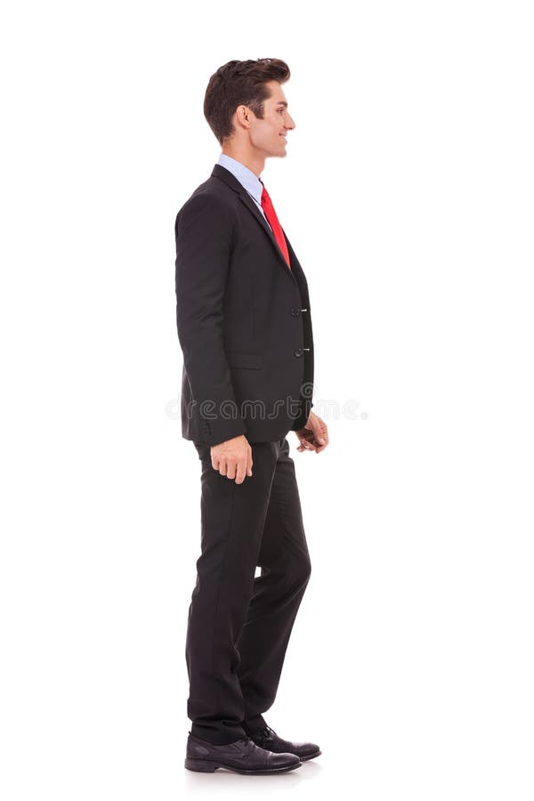 Full Length Portrait of a Man Waiting in Line Stock Photo - Image of ...