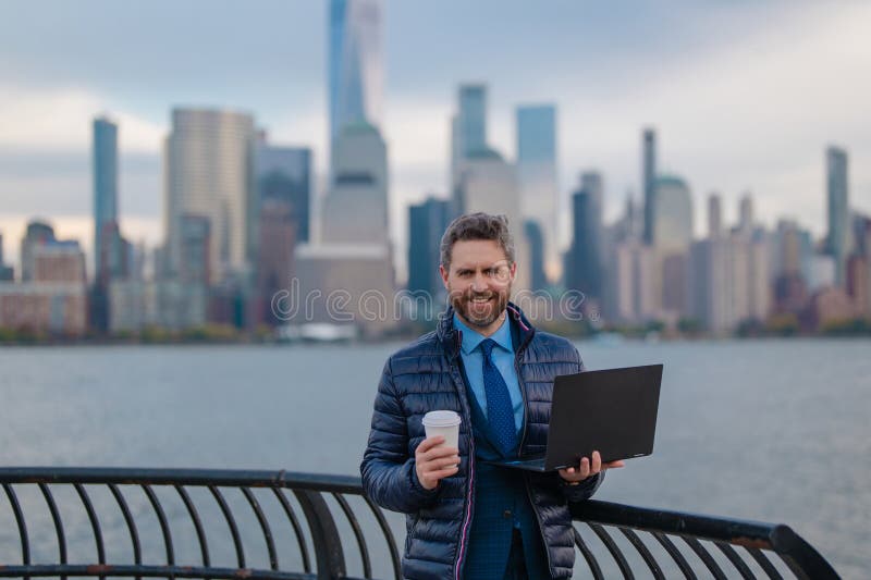 Business Man Walk at New York City. Stock Photo - Image of director ...