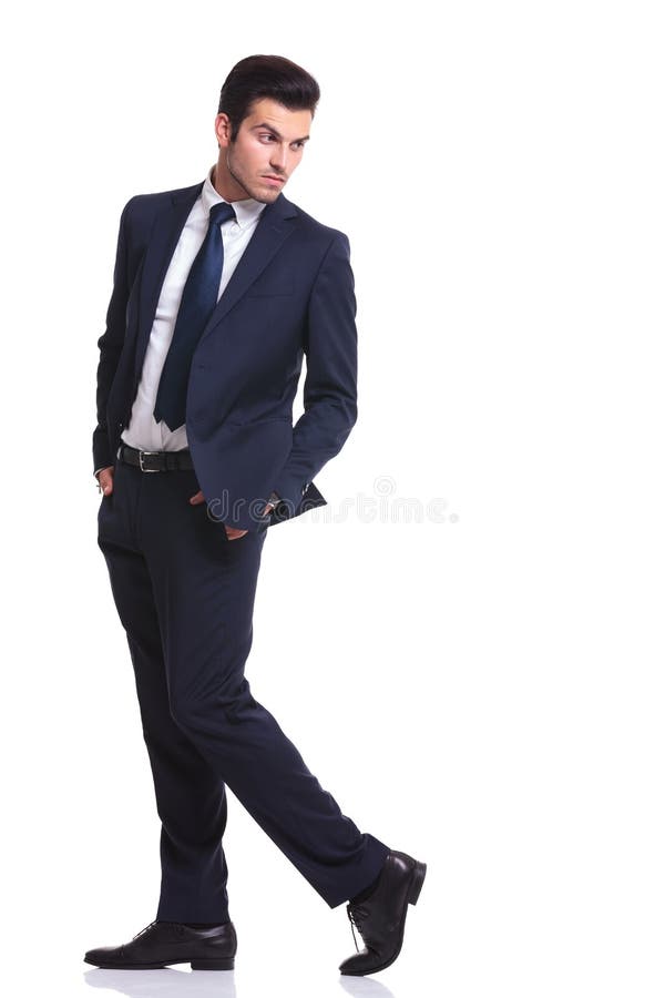 Business Man Walking With His Hands In Pocket Stock Image - Image of ...