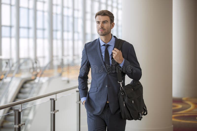 Business Man Walking To Work. Stock Photo - Image of attorney, indoorsn ...