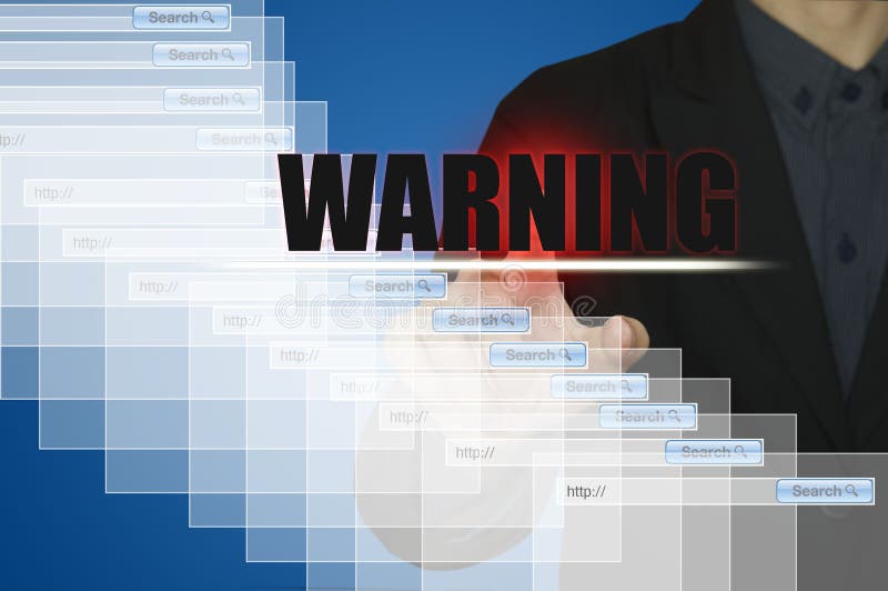 Business Man and Warning Message Stock Photo - Image of danger, alert ...