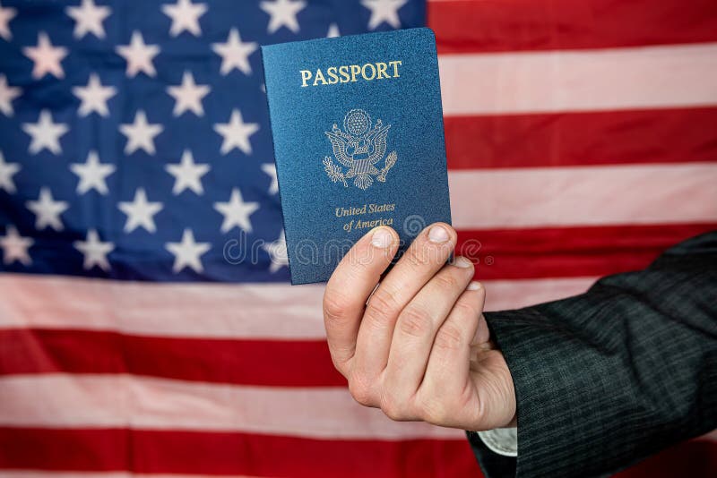Business Man Wear Suit Holding Us Passport Stock Image Image Of Traveler Board 274838325