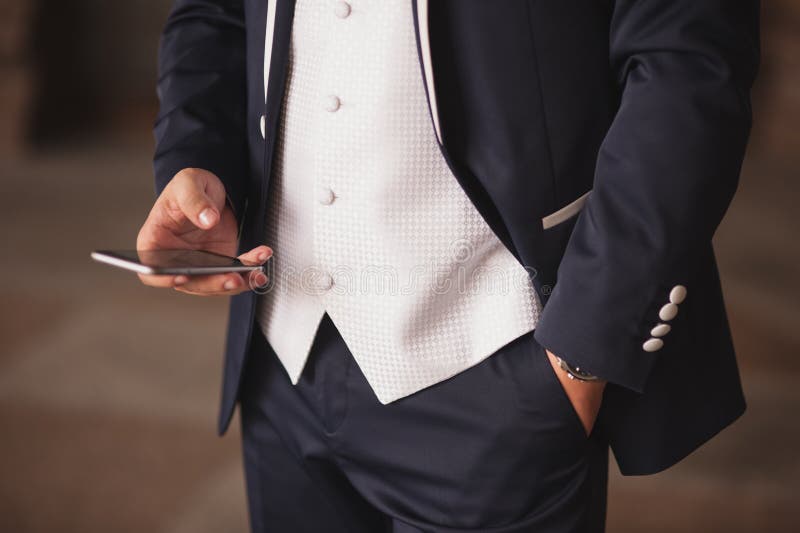 Business Man Who is Checking His Phone Stock Photo - Image of ...