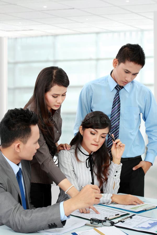 Business Man and Woman Discuss Stock Photo - Image of graph ...