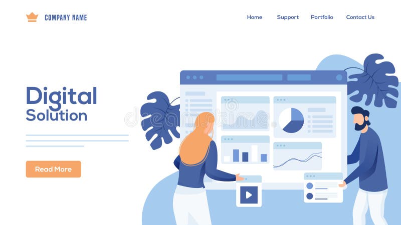 Business Man and Woman Maintain the Website for Digital Solution ...