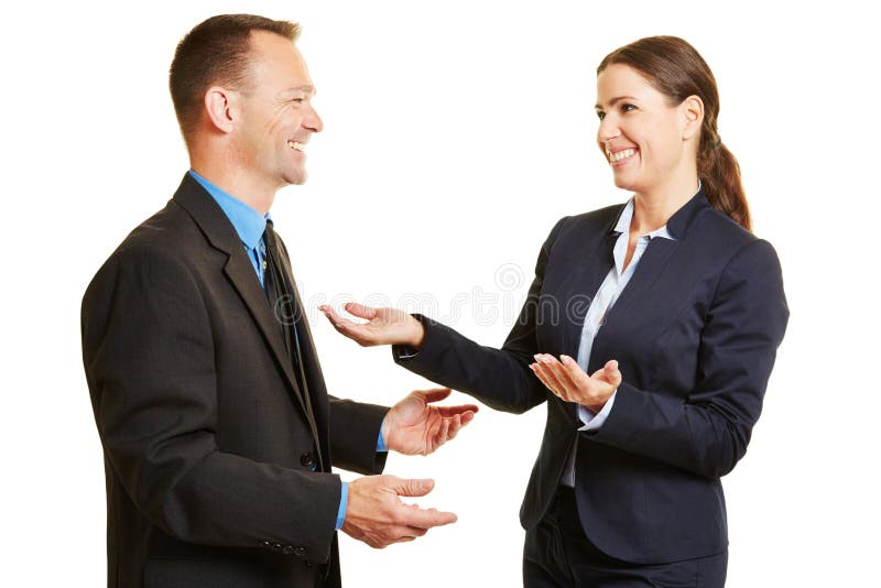 Business Man And Woman Talking To Each Other Stock Image Image Of