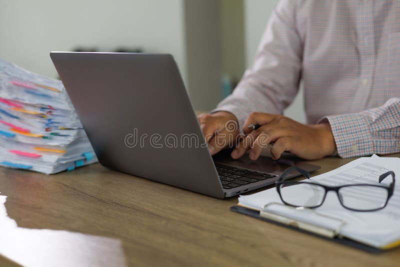 Business Man Work Documents Checking Document Paperwork Report for ...