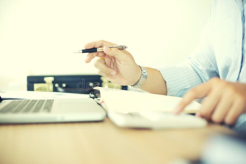 Business Man Work Out of Office Stock Image - Image of accounting ...