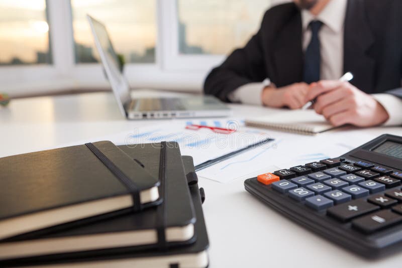 Business Man Work Process. Marketing Strategy Brainstorming Stock Photo ...