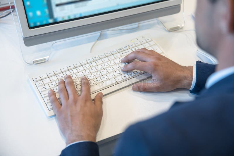 Business Man Working in Computer Stock Photo - Image of business ...