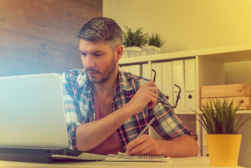 Business Man Working Creative Stock Photo - Image of designer, hipster ...
