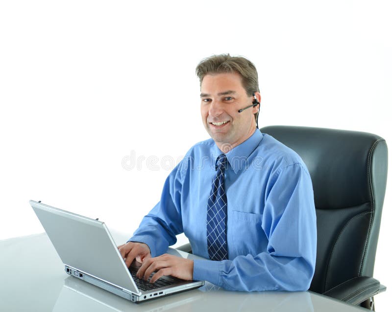 Business Man Working or Customer Service Representative Stock Image ...