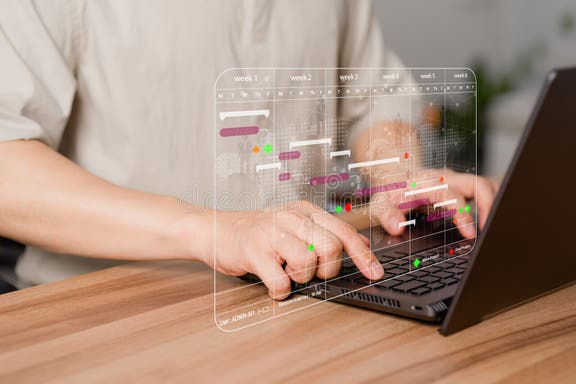 Business Man Working Data Analytics with Computer in Business ...