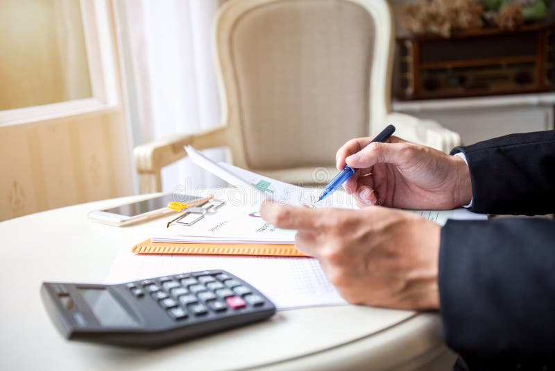 Business Man Working with Documents in the Office Stock Image - Image ...