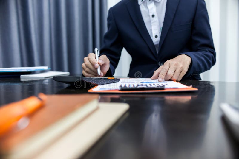 Business Man Working with Documents in the Office Stock Image - Image ...