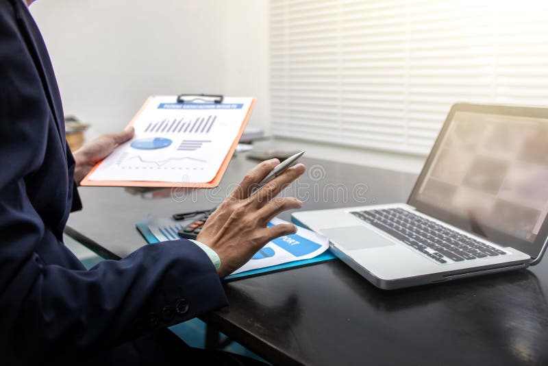 Business Man Working with Documents in the Office Stock Photo - Image ...