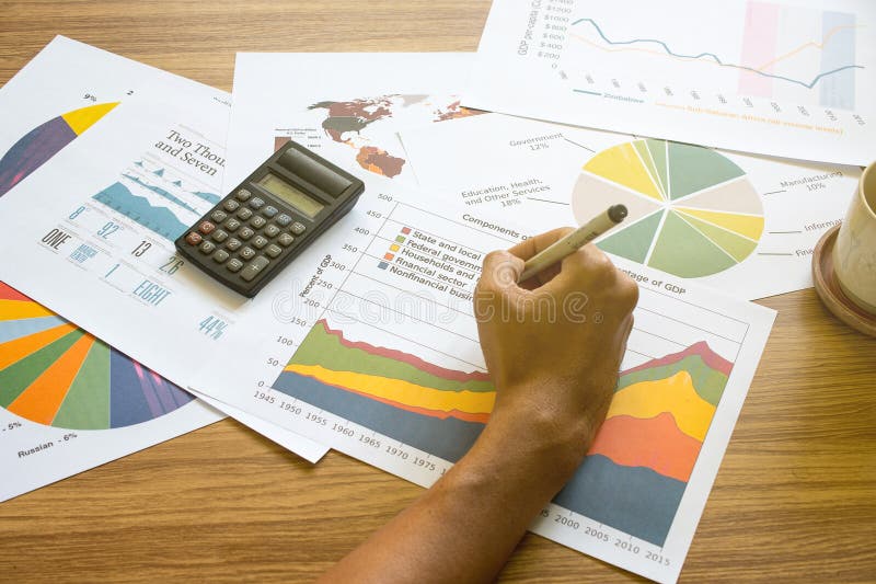 Business Man Working with Graphs and Charts Stock Image - Image of ...