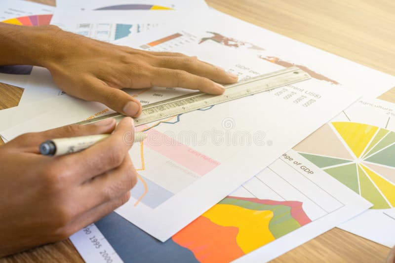 Business Man Working with Graphs and Charts Stock Image - Image of ...