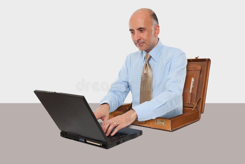 Business Man Working with His Laptop at Desk Stock Image - Image of ...