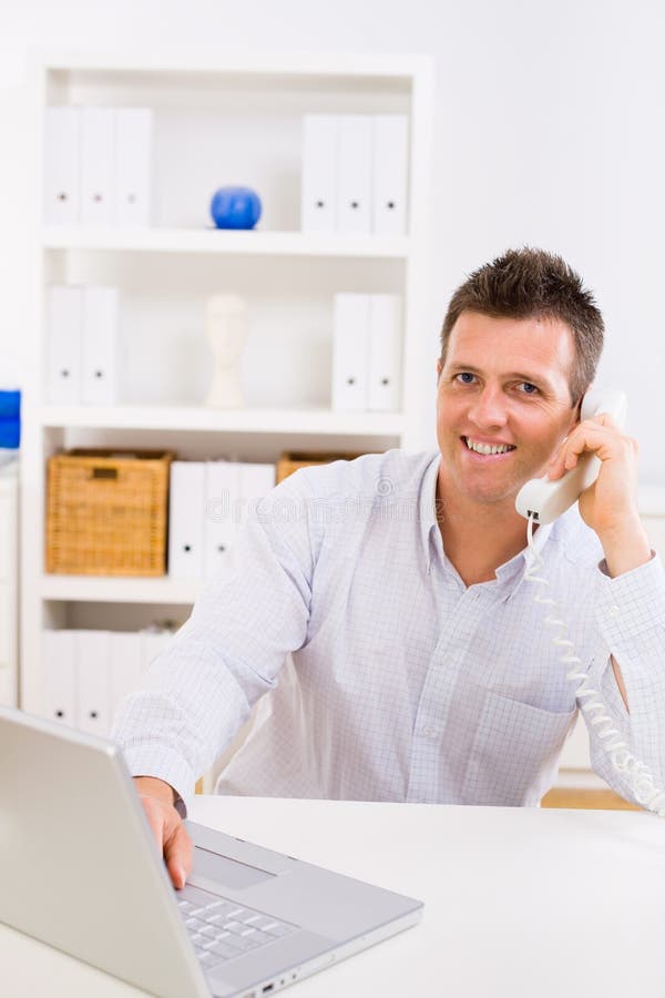 Business Man Working at Home Stock Photo - Image of consultant ...