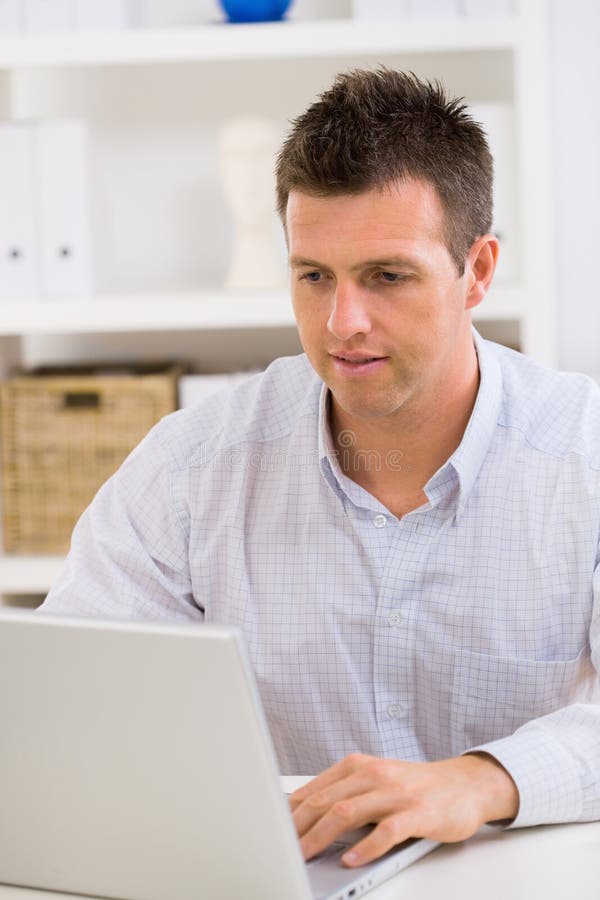 Business Man Working at Home Stock Photo - Image of house, business ...